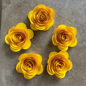 1.5" Inch Yellow Rolled Paper Roses - Etsy