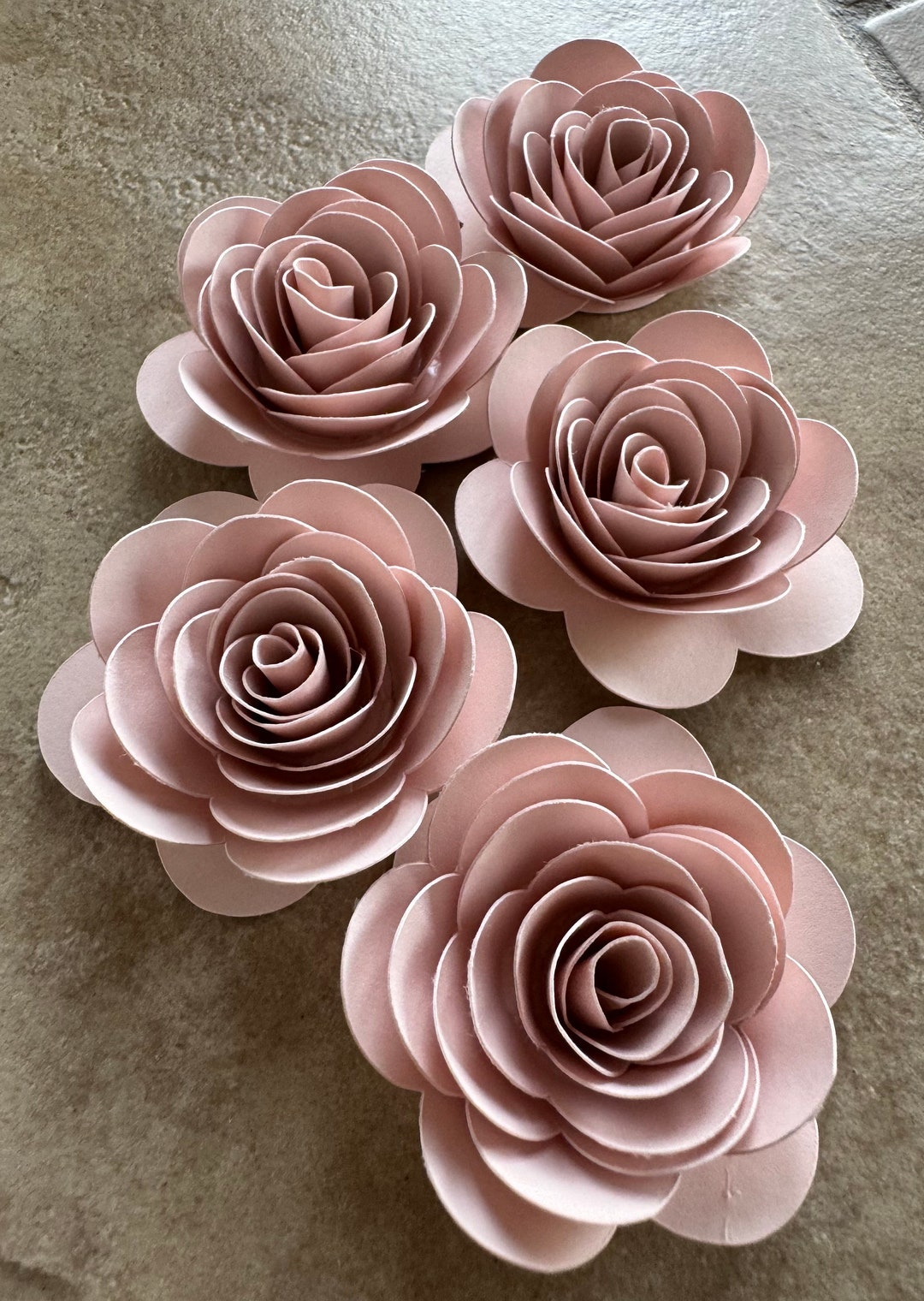 1.5" Inch Blush Pink Rolled Paper Roses - Etsy
