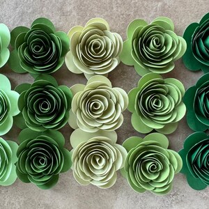 15pk Forest Green Rolled Paper Roses 1” Inch - Etsy