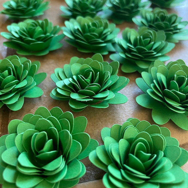 Green Paper Flowers - Etsy