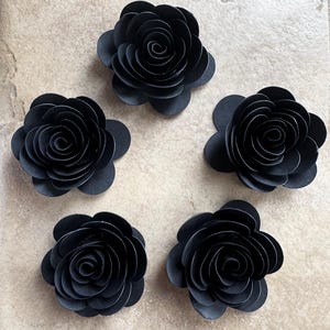 1.5" Inch Black Rolled Paper Roses - Etsy