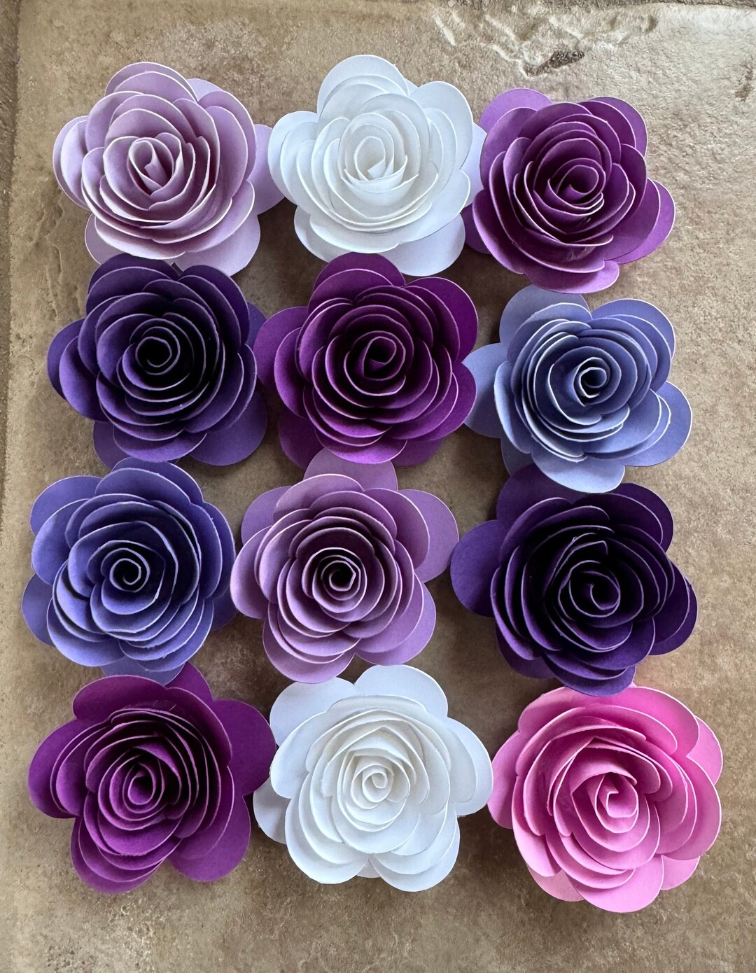 1.5" Inch Purple Passion Rolled Paper Roses - Etsy