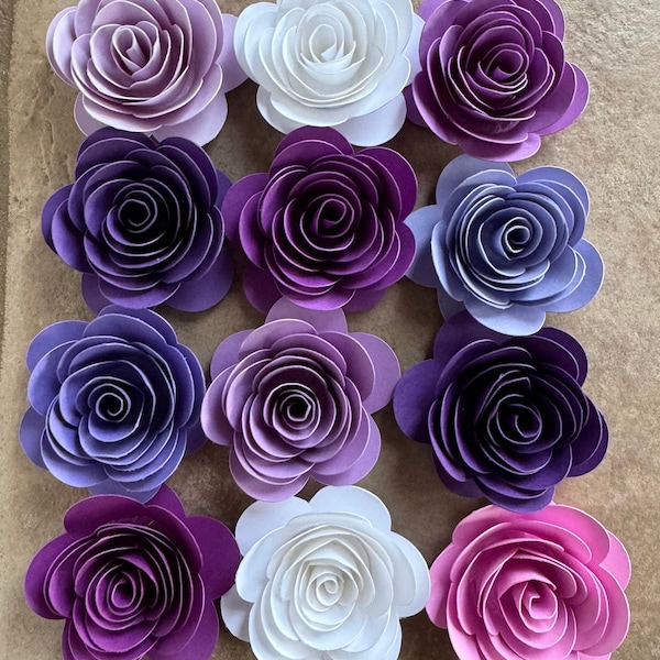 Purple Paper Flowers - Etsy
