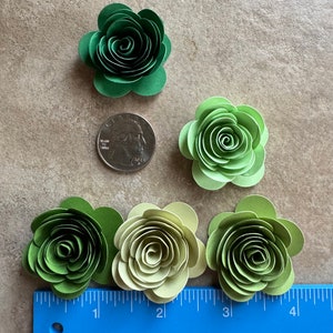 15pk Forest Green Rolled Paper Roses 1” Inch - Etsy