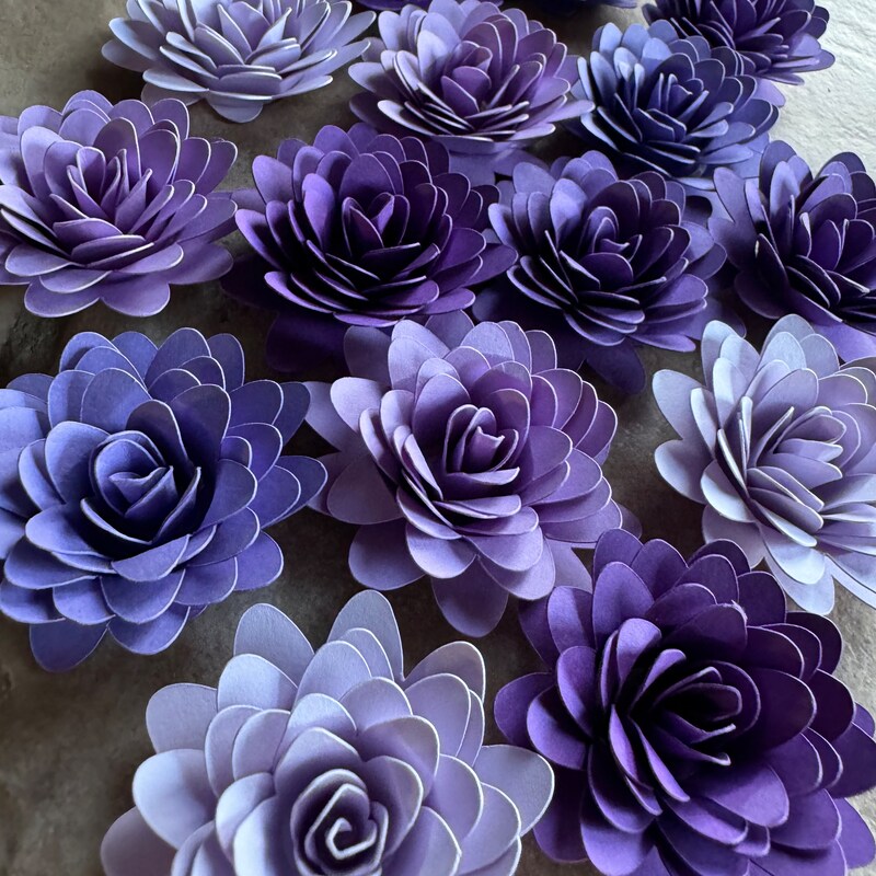 Purple Paper Flowers - Etsy