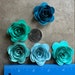 15pk Aqua Blue Rolled Paper Roses 1 Inch - Etsy