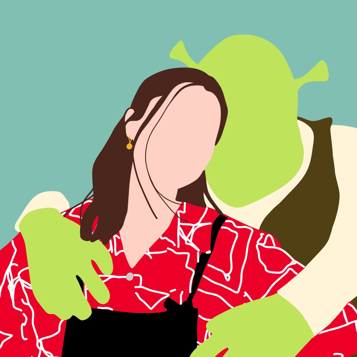 CUSTOM SHREK DRAWING // Portrait of You With Shrek // Shrek - Etsy