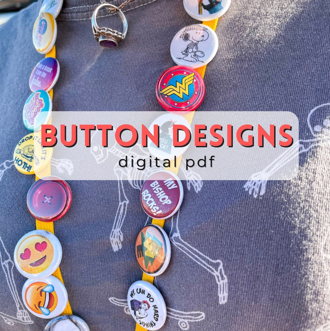 Girls Camp // BUTTON DESIGNS // Digital Pdf // 21 Pack - Etsy