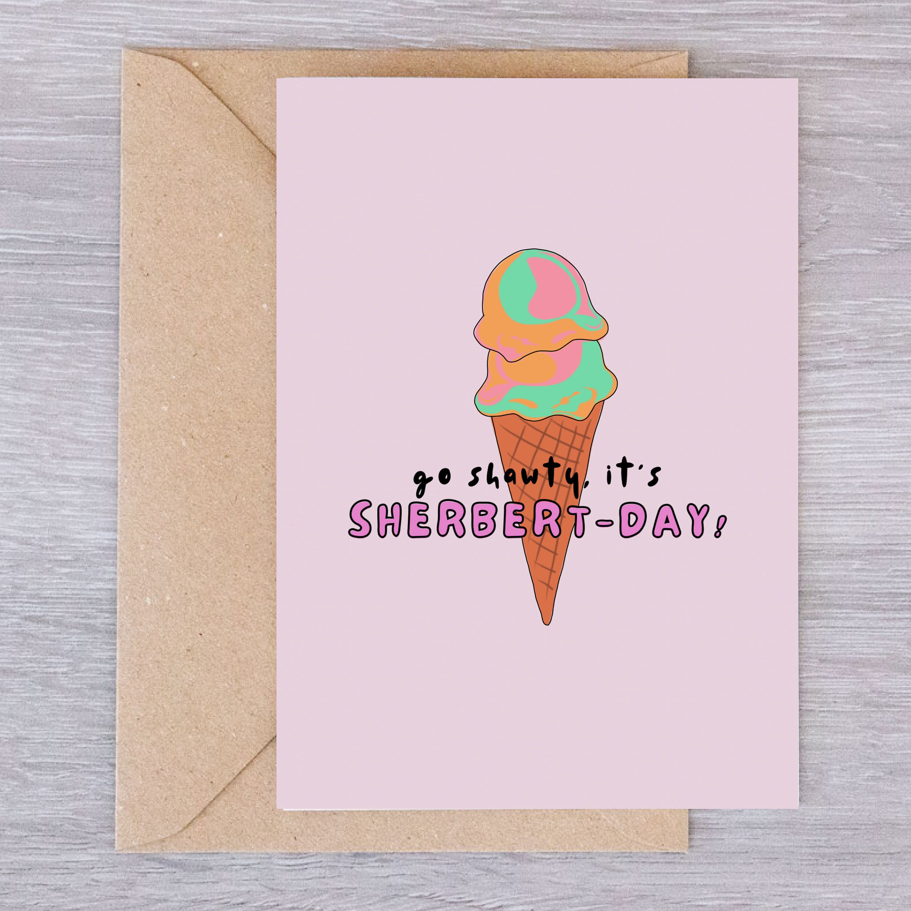 BIRTHDAY CARD PDF // Funny Birthday Card // It’s Sherbert-day! - Etsy