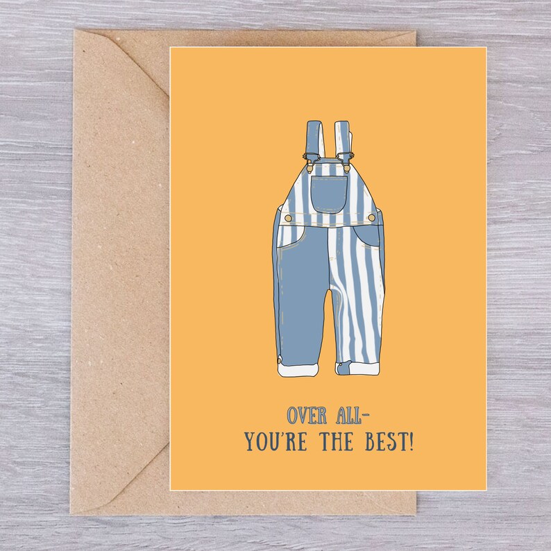 BIRTHDAY CARD PDF // Funny Birthday Card // Overall You’re the Best! - Etsy