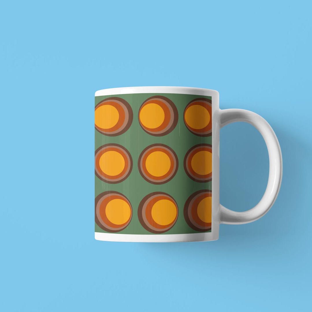 Circle Optical Illusion Puzzle Coffee Mug, Ceramic Coffee Cup, Fun Gift ...