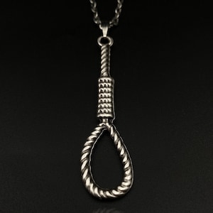 Silver Plated Hangman's Noose Necklace: Gothic Horror Rope Pendant - Etsy