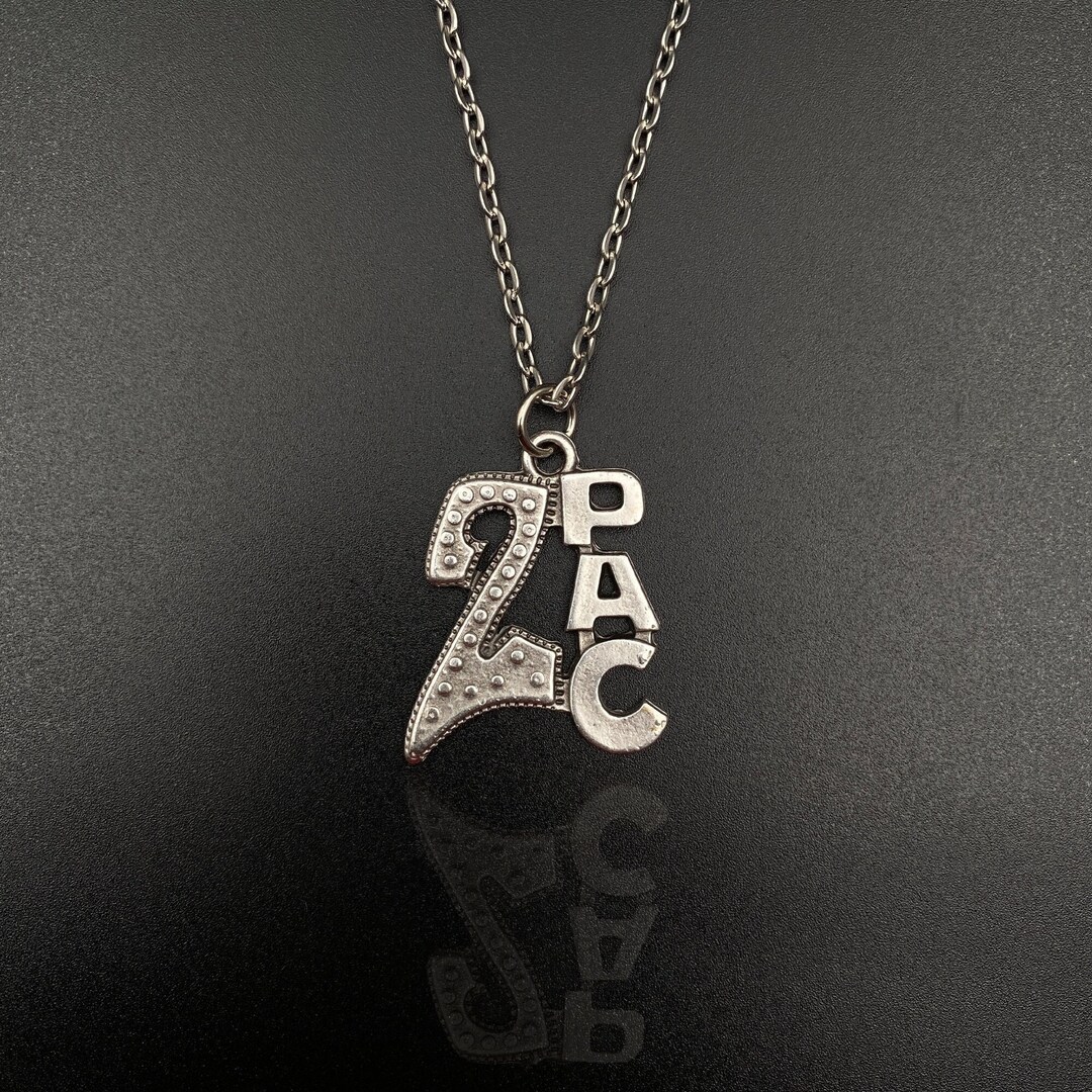 Silver Tupac Men Women Necklace, Tupac Rap Music Necklace, Rapper ...