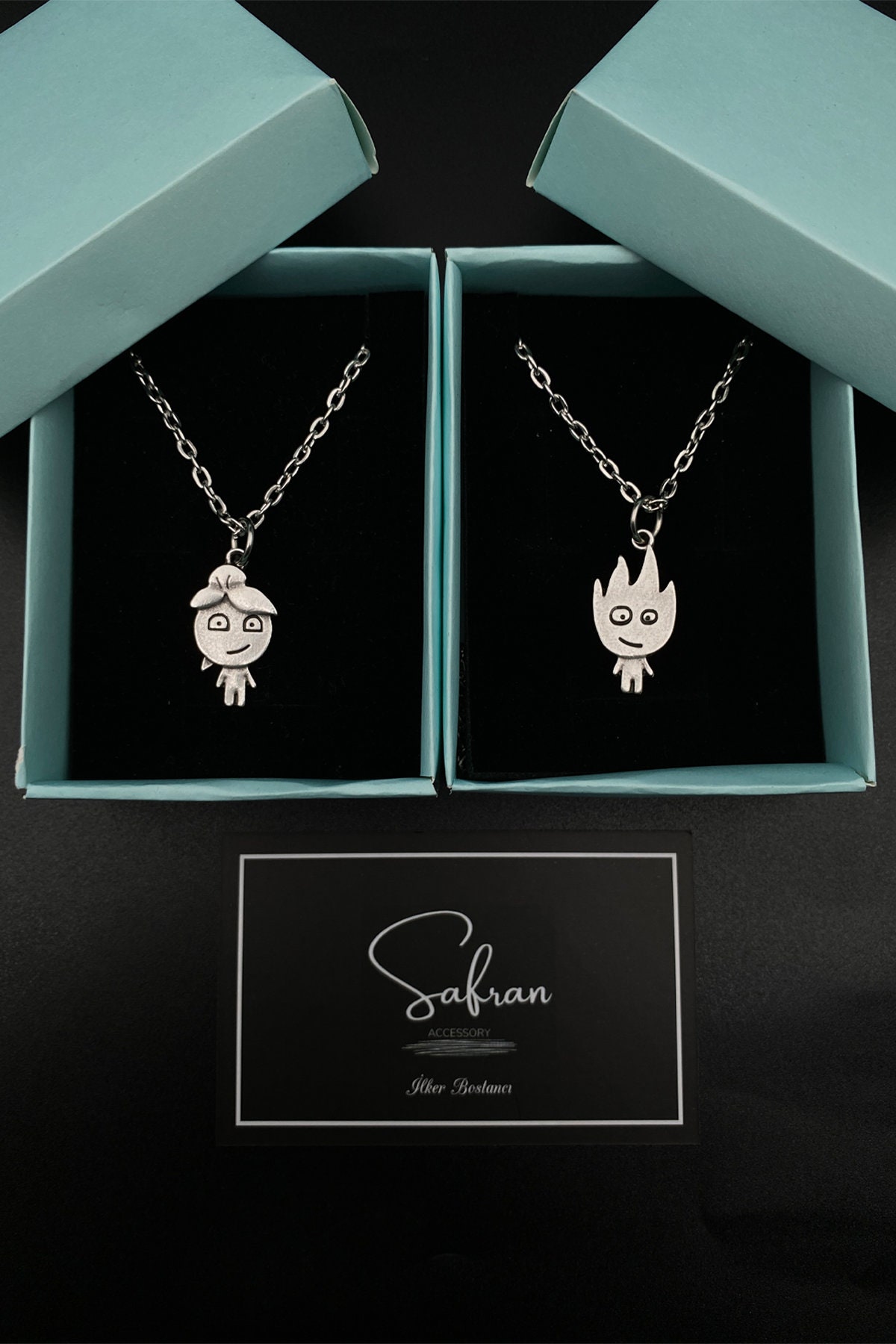 Fireboy and Watergirl Stainless Unisex Cosplay Necklace - Etsy