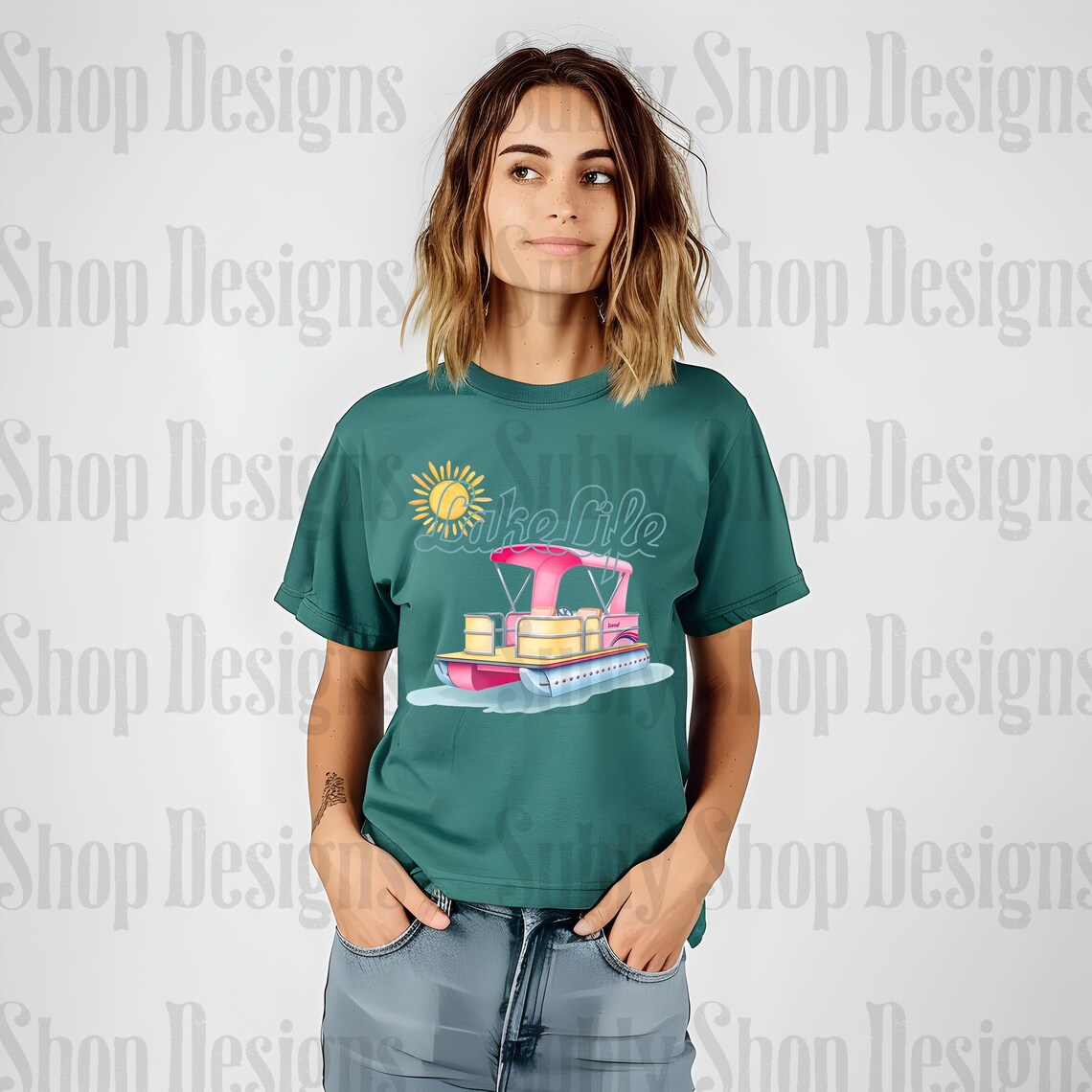 Lake Life Png, Pink Pontoon Png, Lake Dtf Png, Lake Life Dtf Designs ...