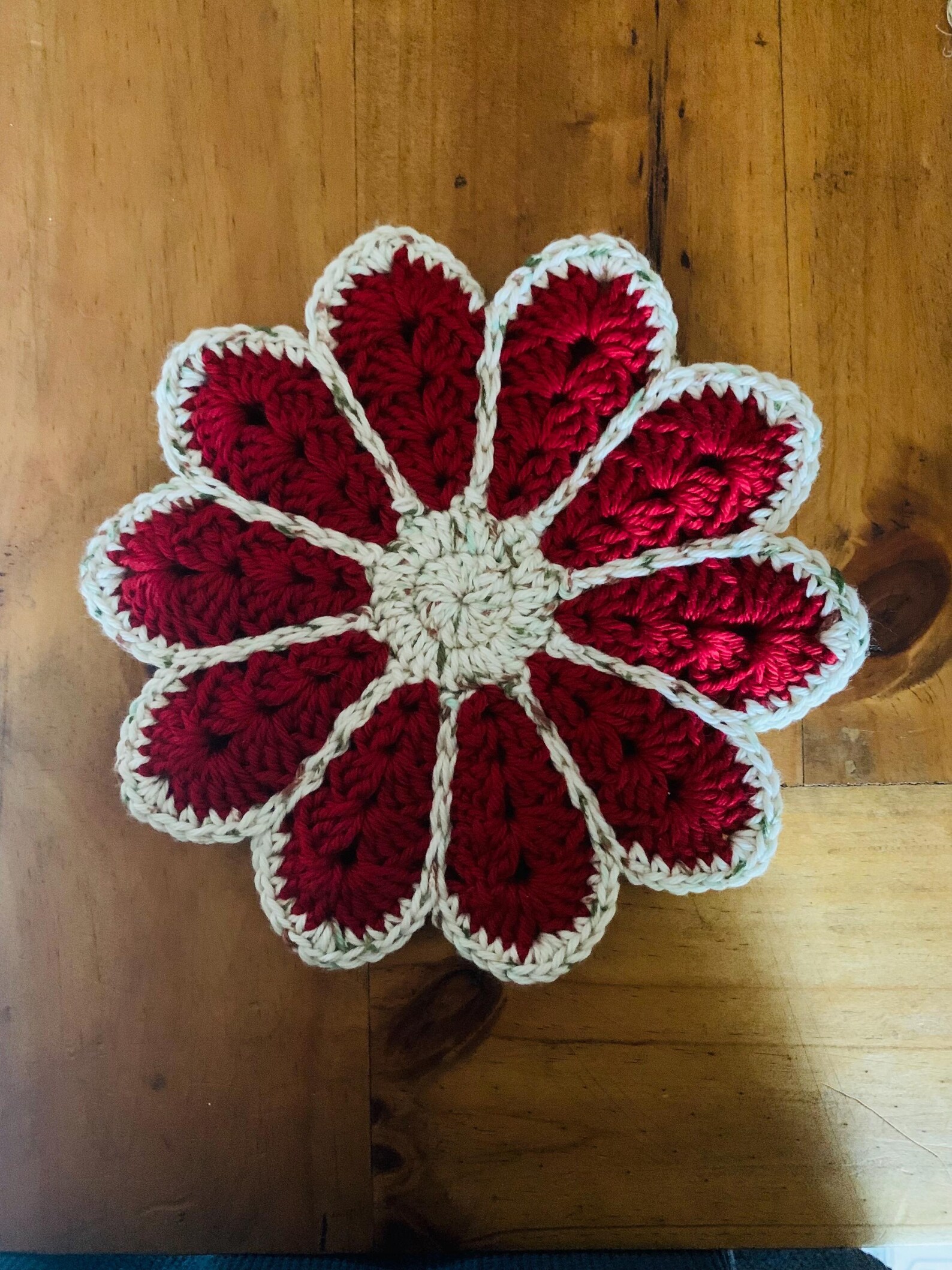 Handmade Crochet Flower Hot Pads/trivets/pot Holders. Double Layered ...