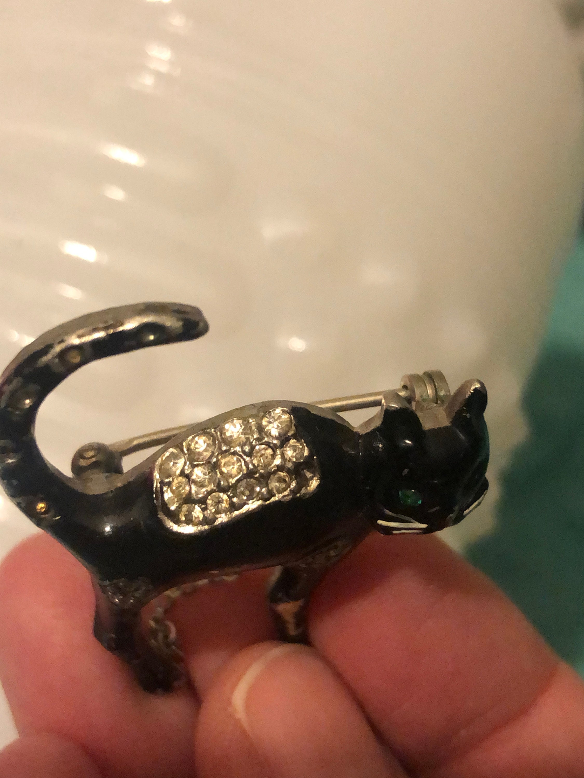 Coro Adolph Katz Cat Chasing Bird Chatelaine Double Pin - Etsy