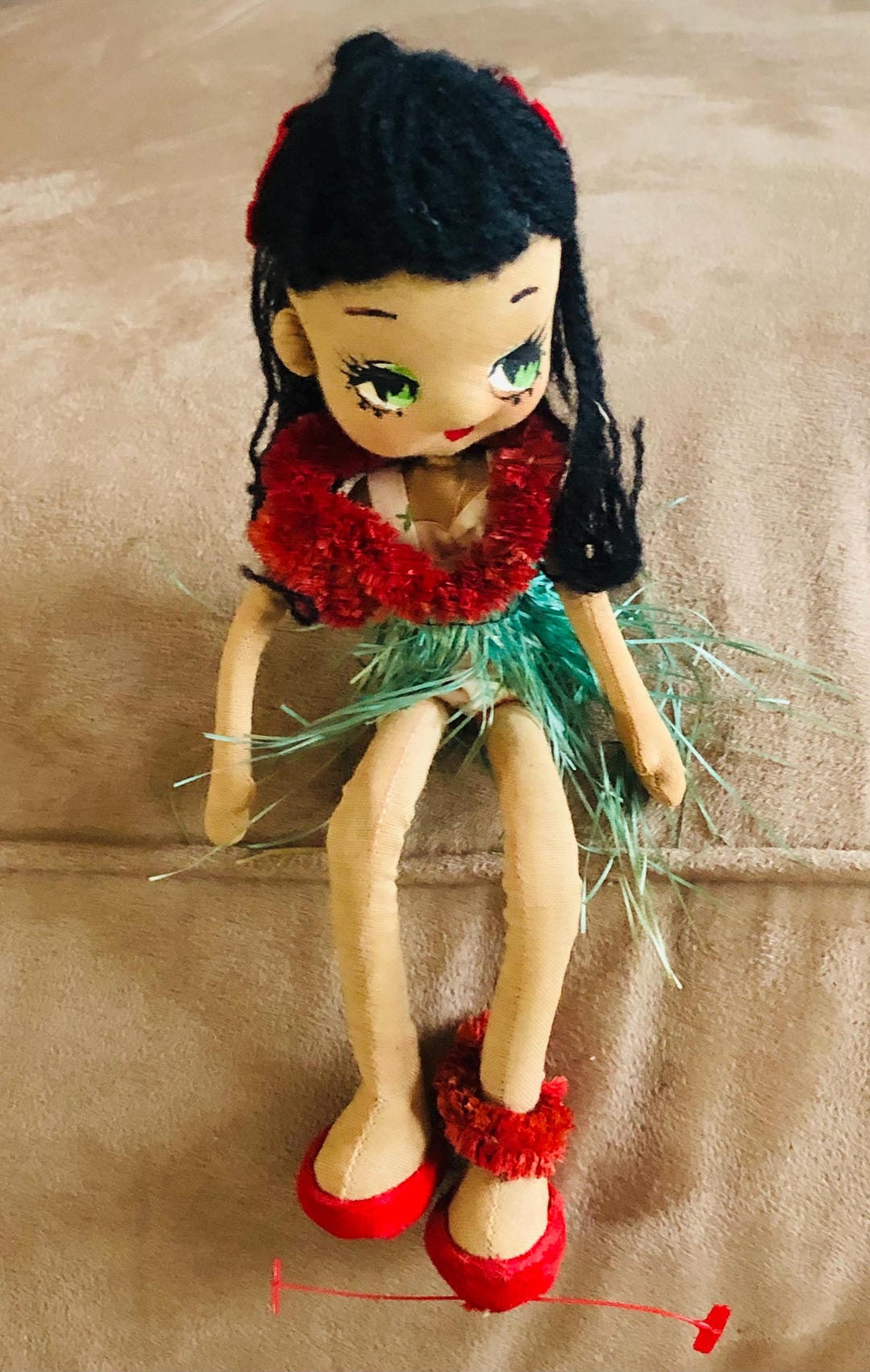 Vintage Big Eyed Hawaiian Luau Doll - Etsy