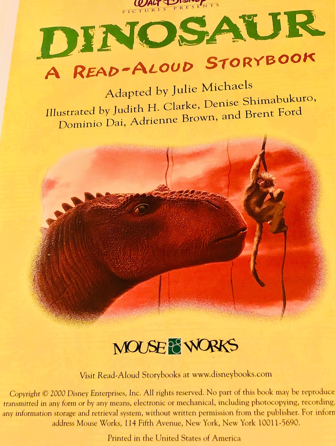 Walt Disney Pictures Presents DINOSAUR A Read-aloud Storybook - Etsy