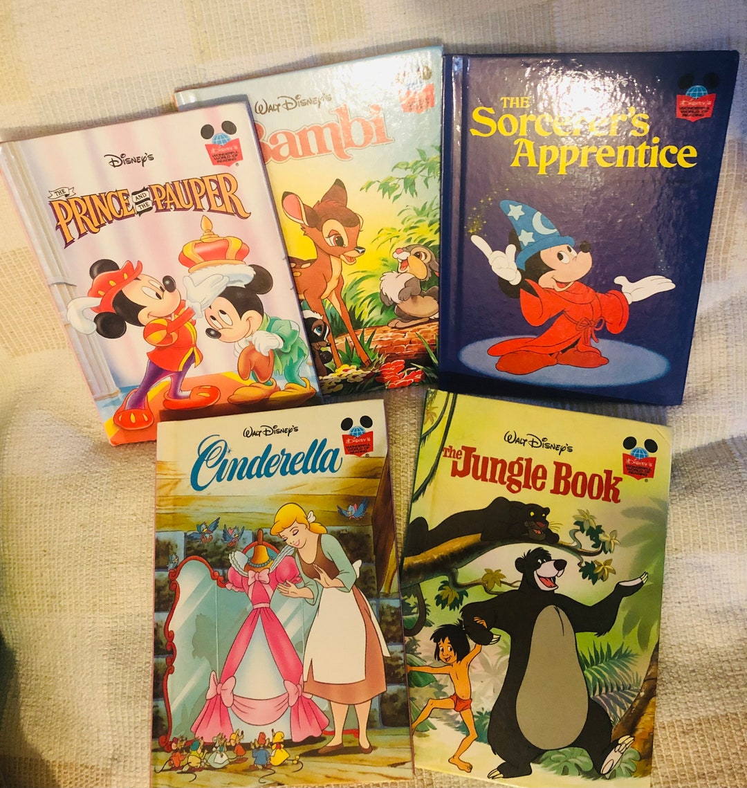 Disneys Wonderful World of Reading Books Set of 5 Cinderella/bambi/the ...