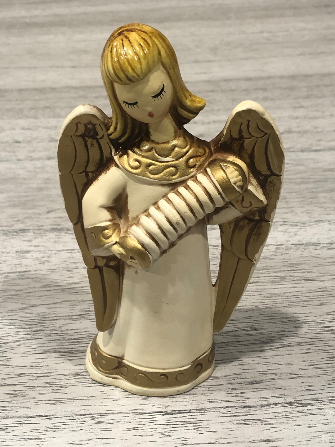 MCM Christmas Angel Playing Accordion - Etsy