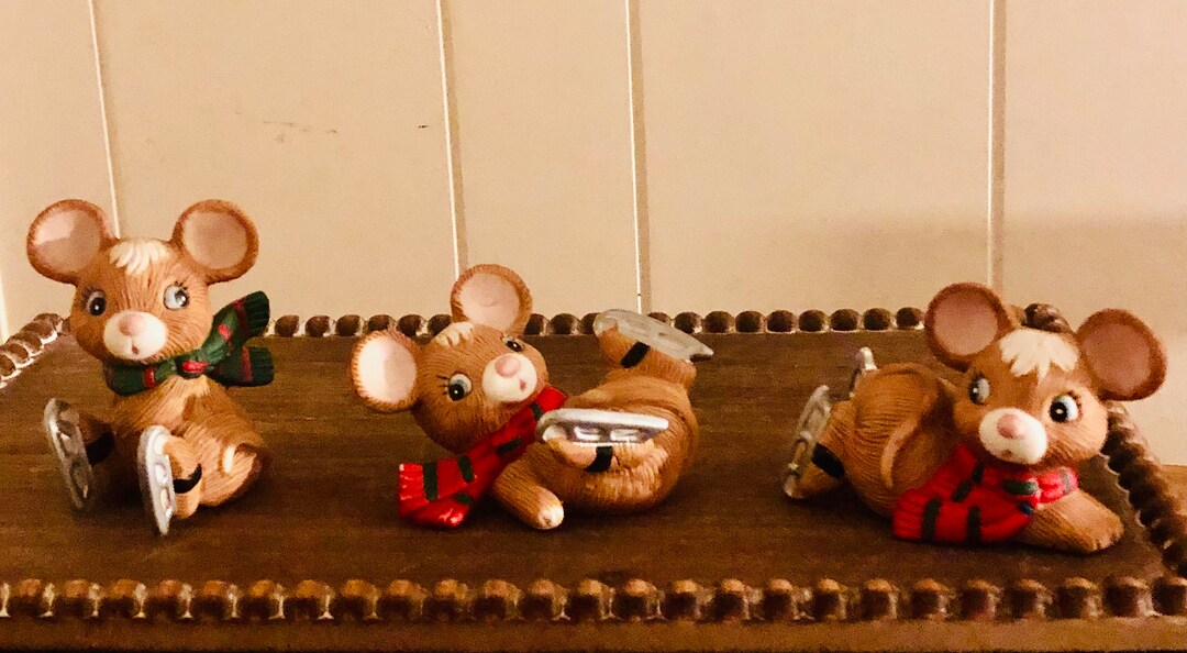 HOMCO 5113 Ice Skating Mice Trio - Etsy