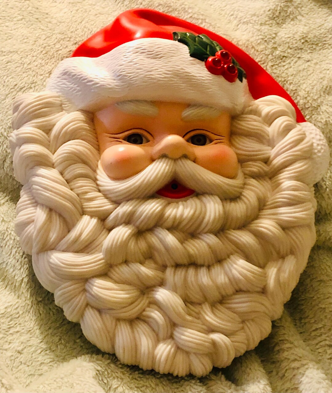 Plastic Talking and Music Playing Santa Face Made Be TELCO 1995 - Etsy