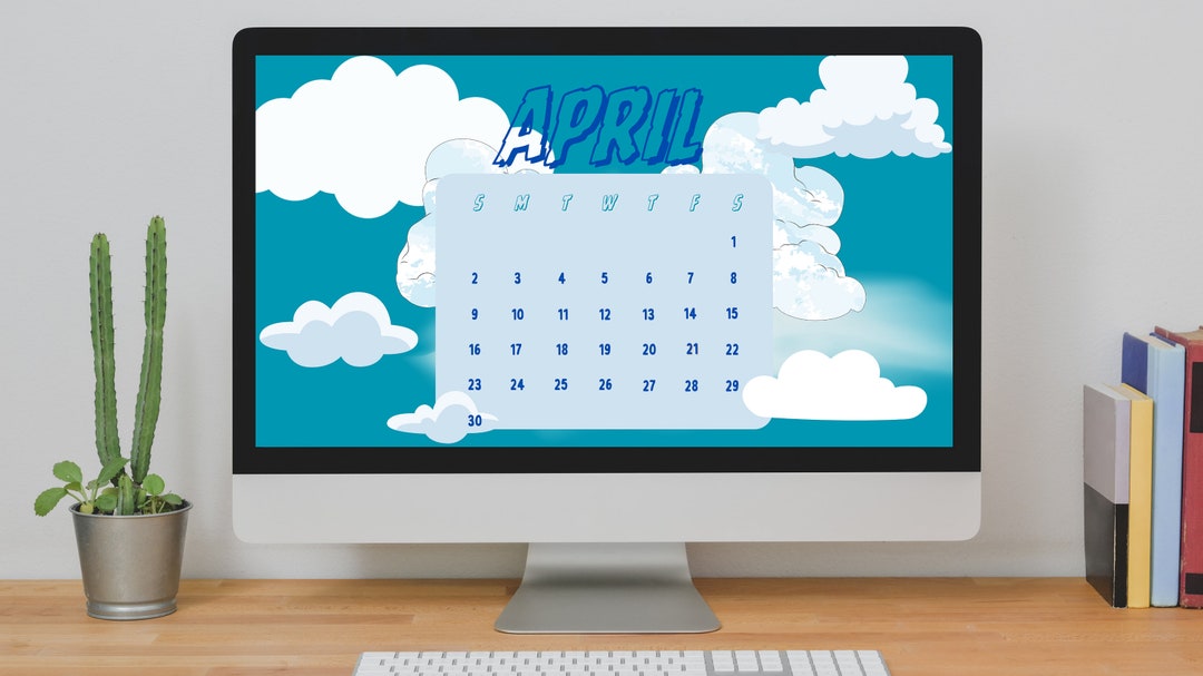 April Showers 2023 Desktop Wallpaper Duo, Computer Background, Digital ...