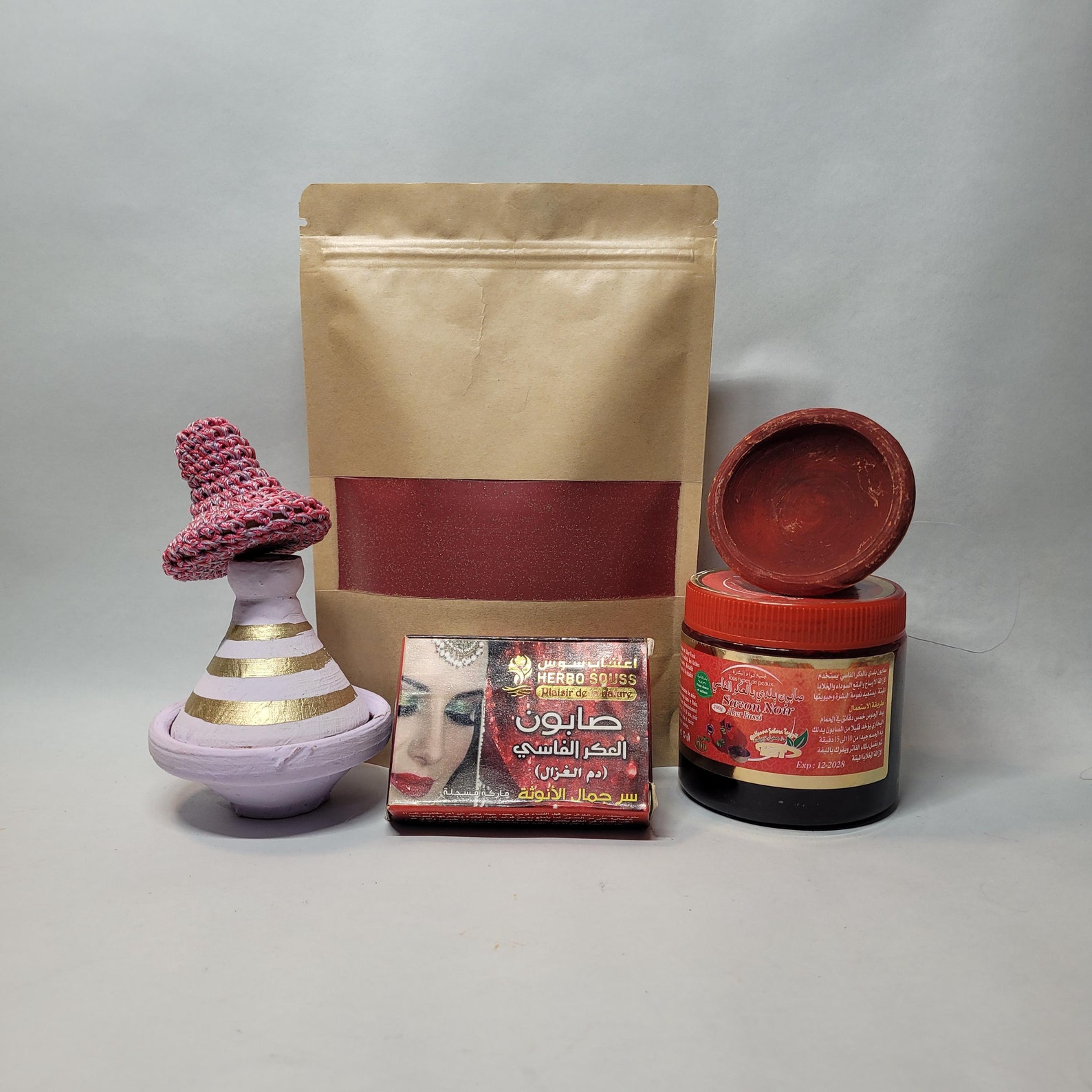 Authentic Moroccan Beauty Kit With Aker Fassi, 300g Aker Fassi Powder ...