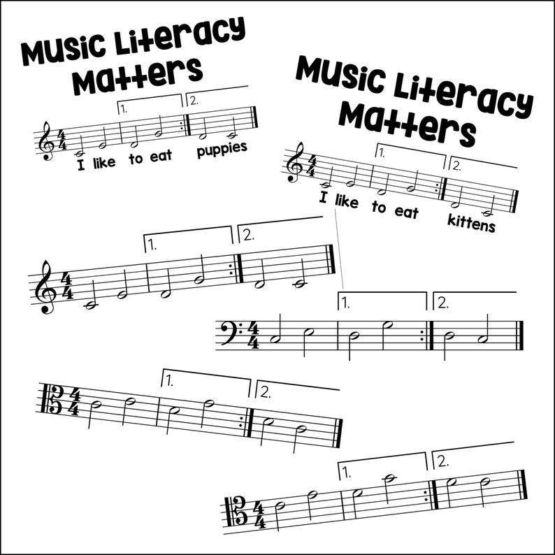 Music Literacy SVG Set - Etsy