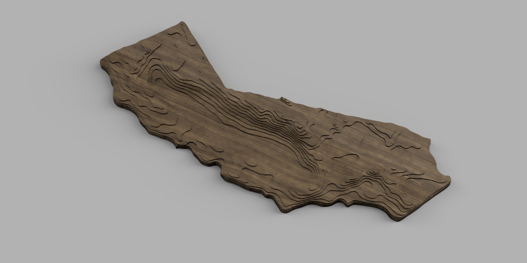 California Contour Relief 3D Model - Etsy
