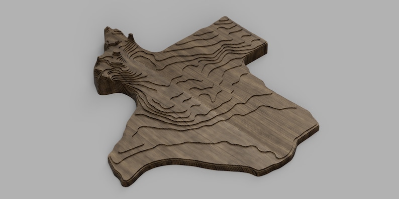 Texas Contour Relief 3D Model (STL File) - High-detail Topographic Map ...