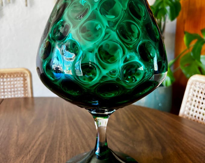 Vintage 1950s Evergreen Murano Optic Snifter Glass Vase - Etsy
