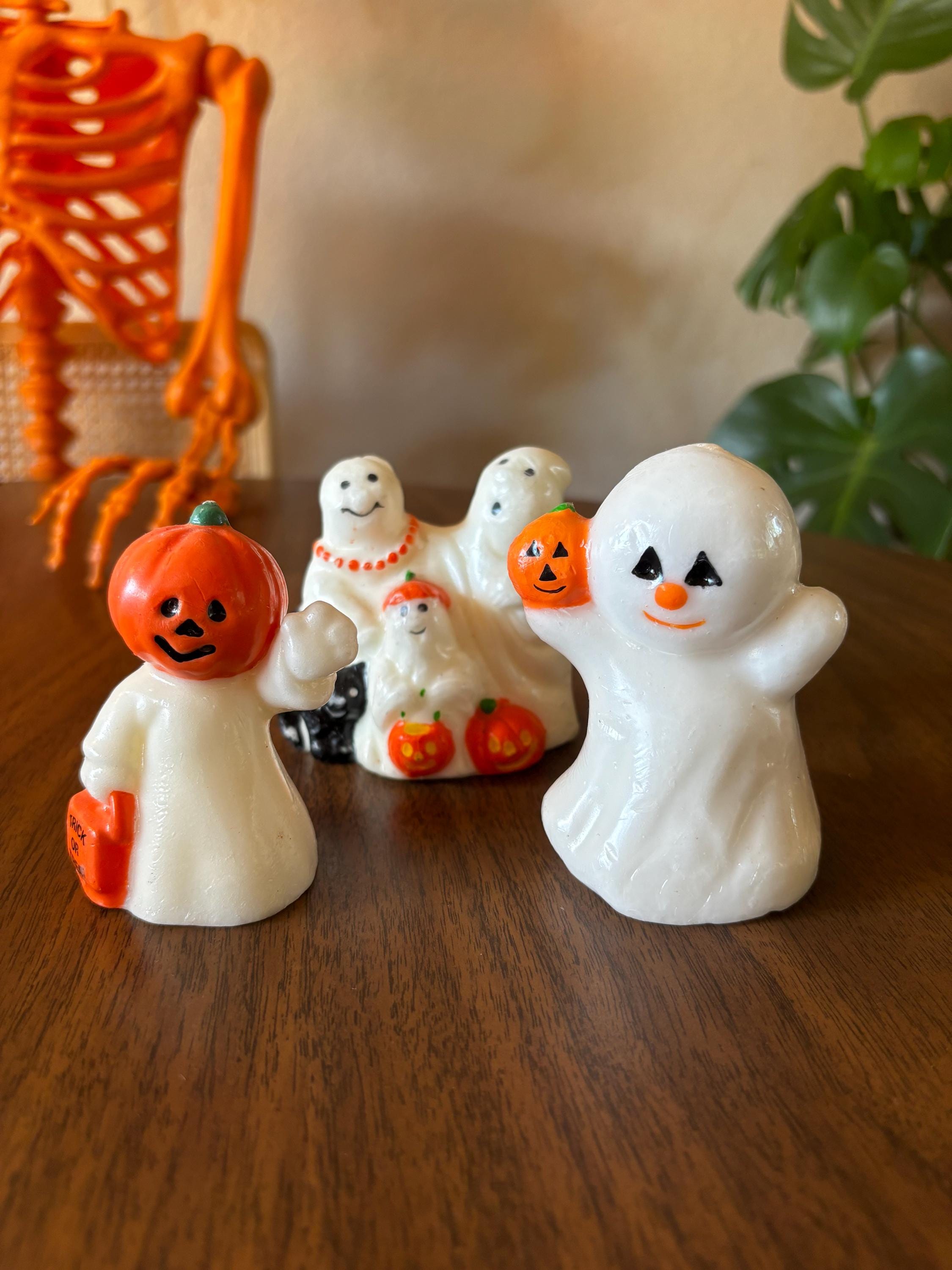 Vintage Halloween Ghost Candles Comes With Set of 3 - Etsy