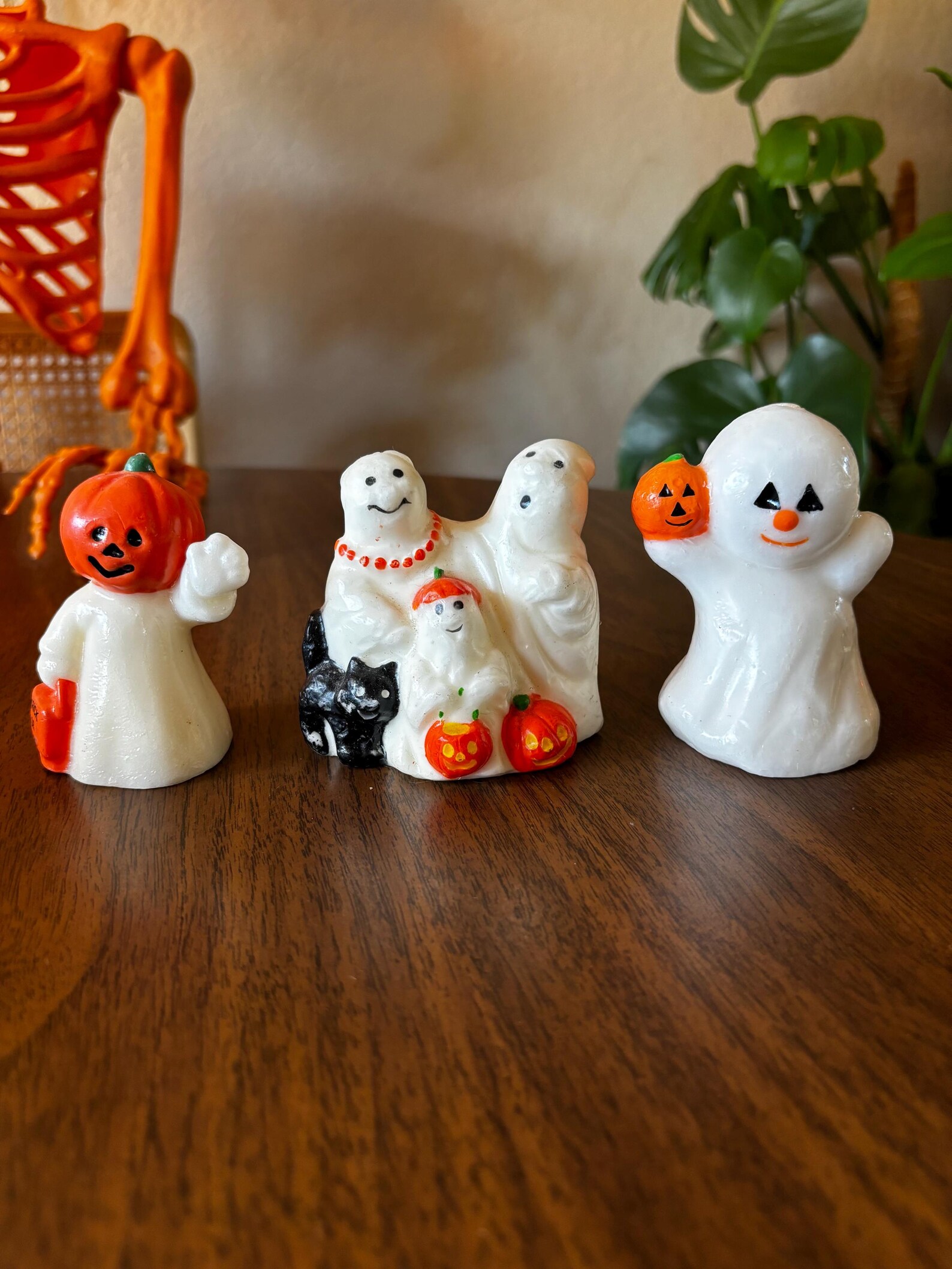 Vintage Halloween Ghost Candles Comes With Set of 3 - Etsy