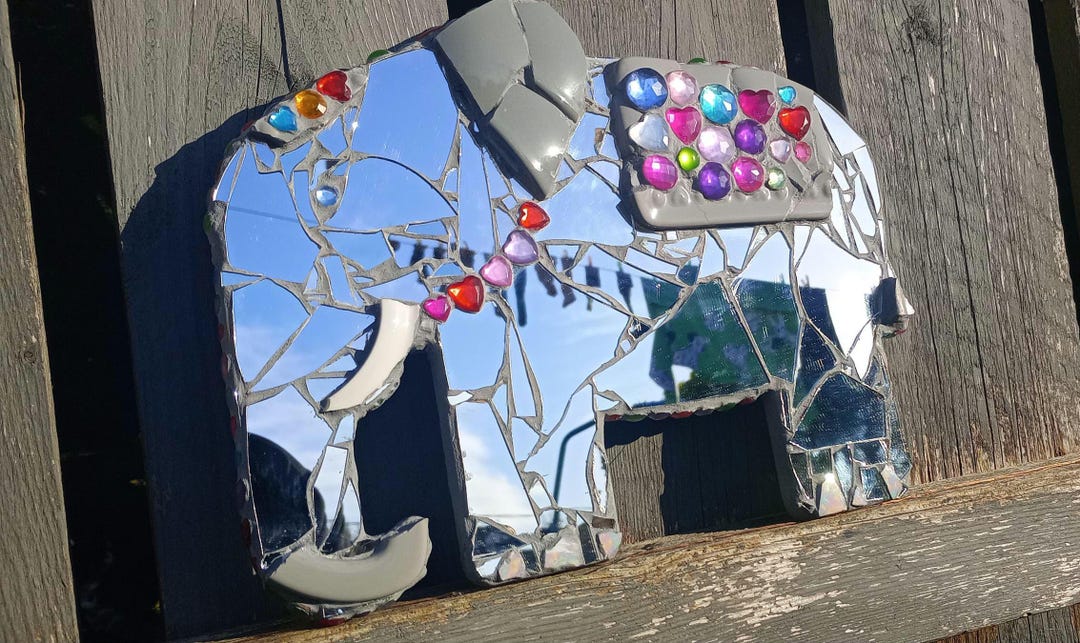 Elephant Mirror Mosaic/handmade - Etsy