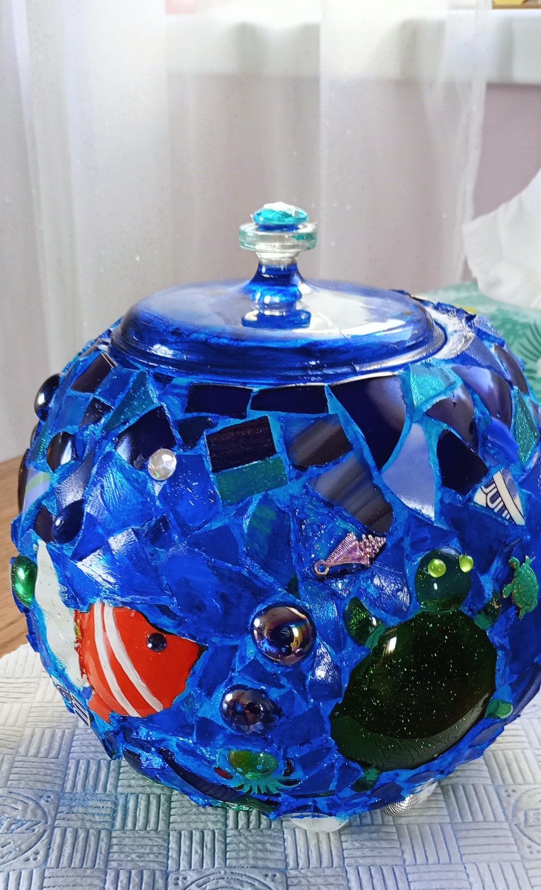 Mosaic Fish Bowl/under the Sea/handmade - Etsy