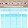 BLUE 6 Month Goals Printable Worksheet | Goal Setting Tracker Planner ...