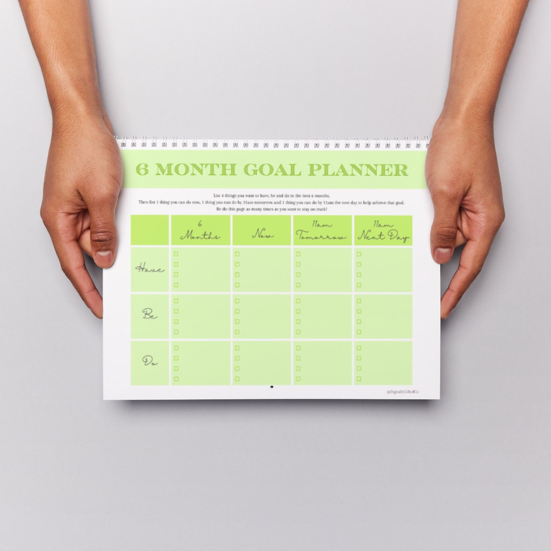 6-month Goal Planner: Self Improvement Worksheet (PDF) - Etsy