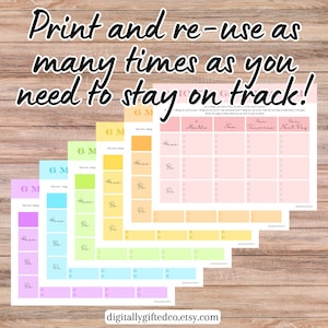 BLUE 6 Month Goals Printable Worksheet | Goal Setting Tracker Planner ...