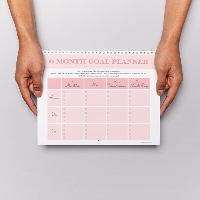 6-month Goal Planner Worksheet: Printable PDF (US Letter) - Etsy