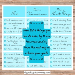BLUE 6 Month Goals Printable Worksheet | Goal Setting Tracker Planner ...