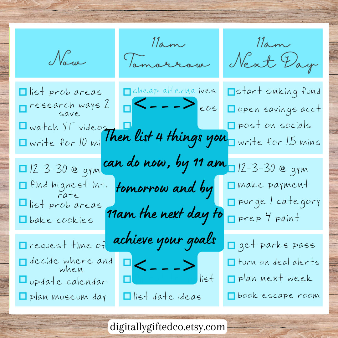 BLUE 6 Month Goals Printable Worksheet | Goal Setting Tracker Planner ...
