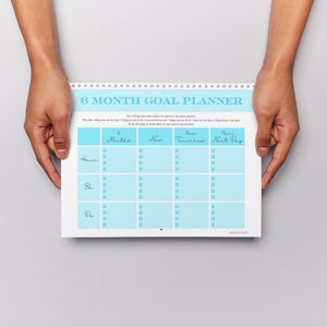 BLUE 6 Month Goals Printable Worksheet | Goal Setting Tracker Planner ...