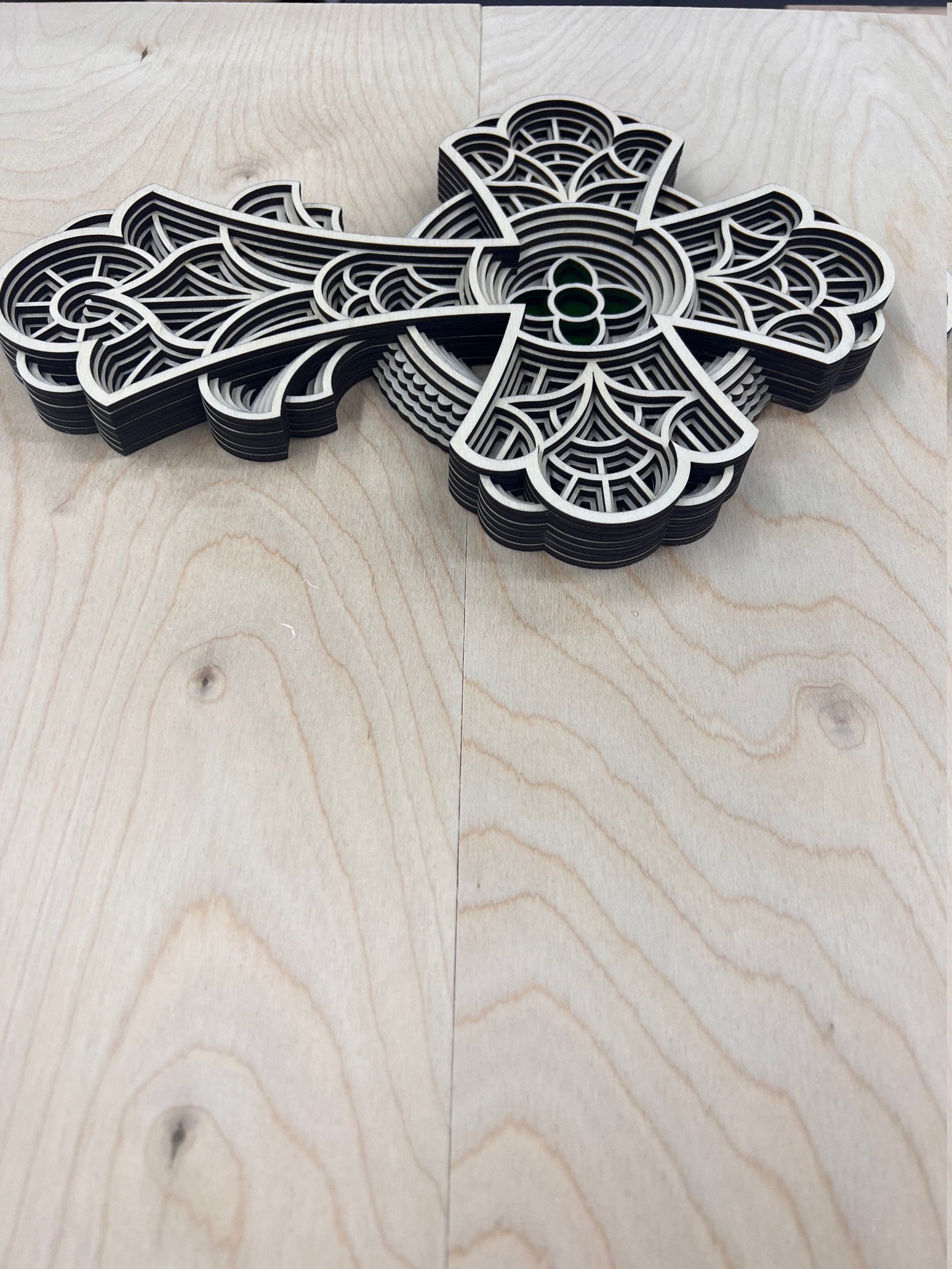 7 Layered Cross With Optional Stained Glass Insert - Etsy