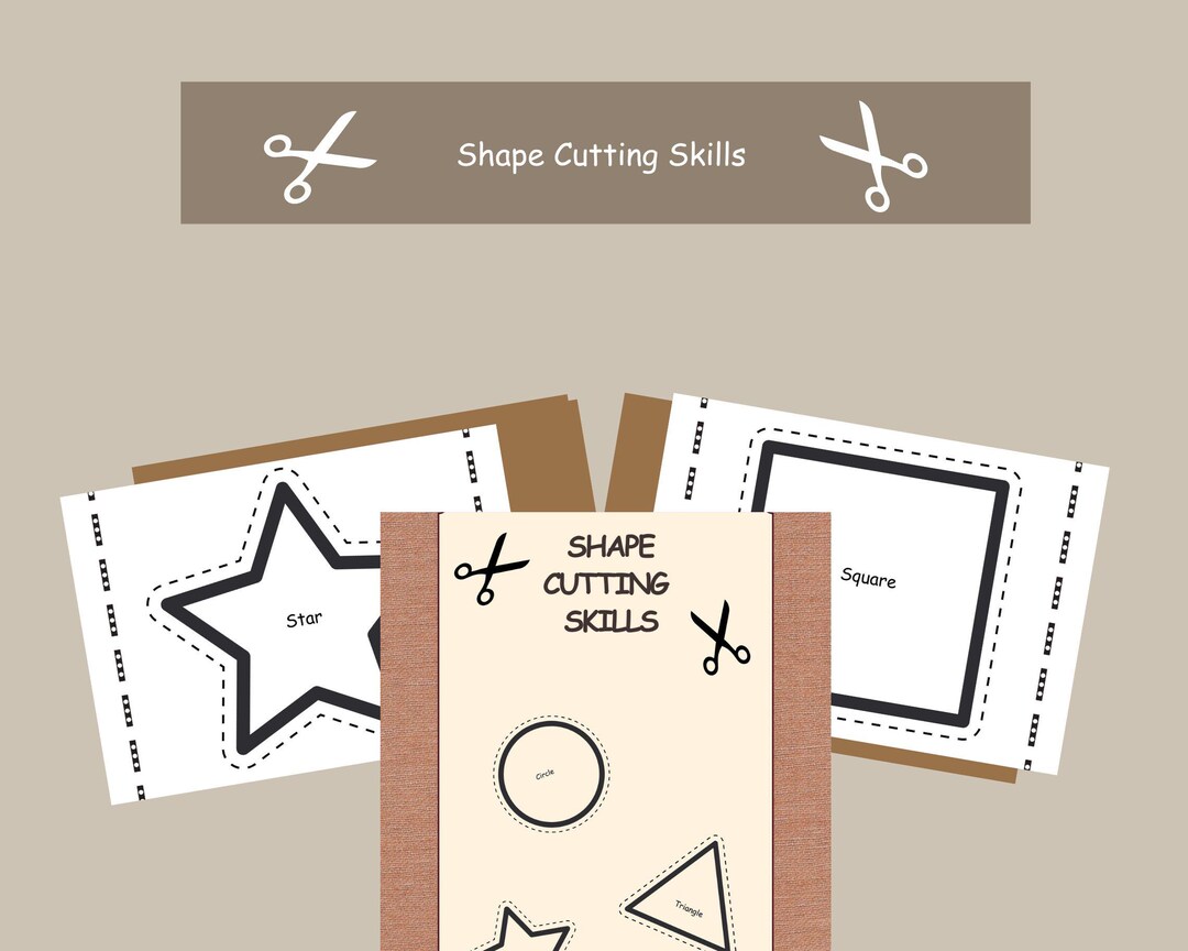 Scissors Cutting Skills Shapes for Kindergarten - Etsy