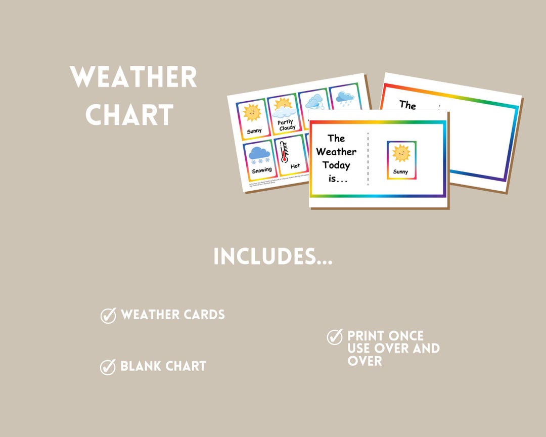 Preschool Weather Chart - Etsy