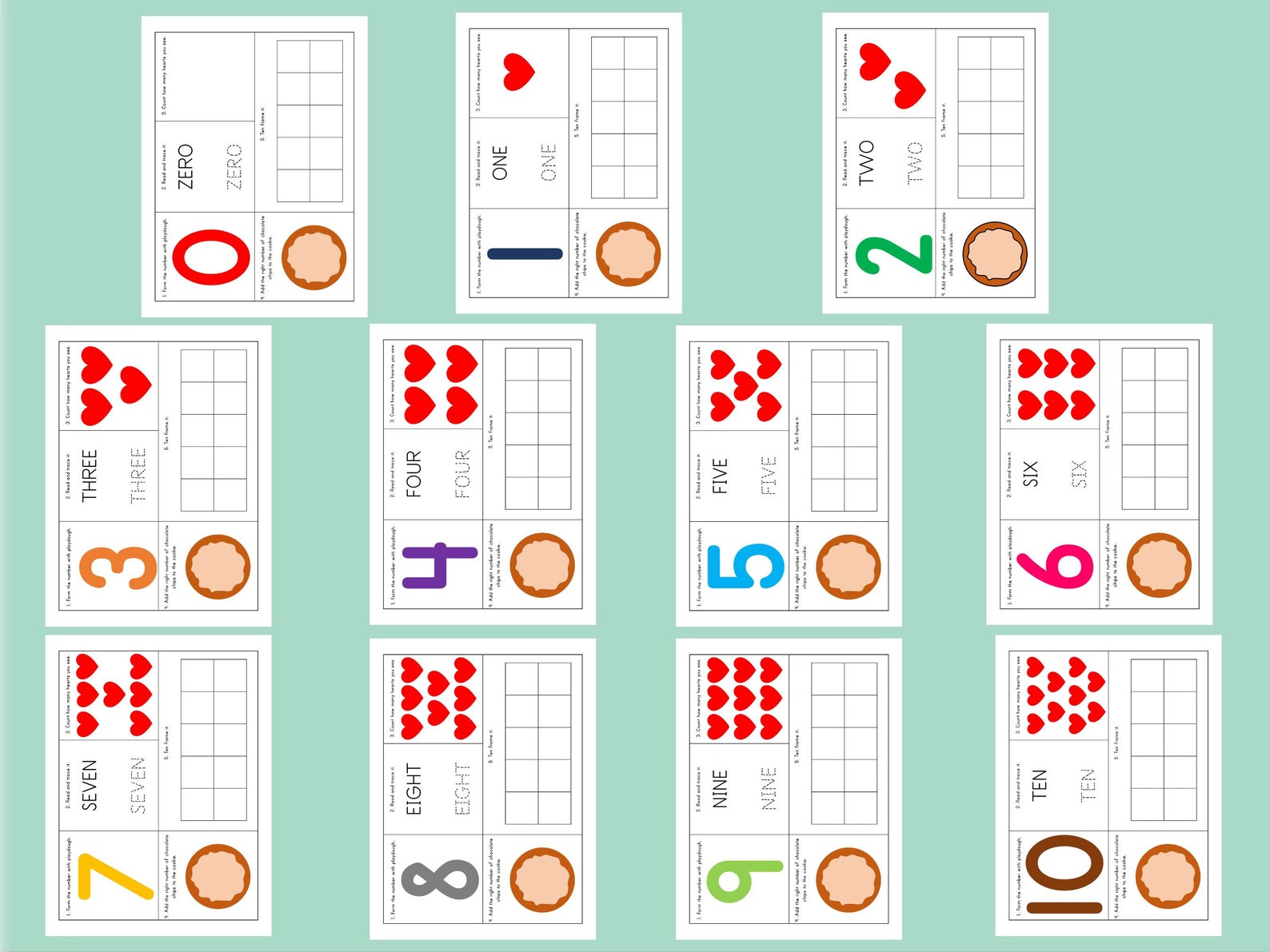 Numbers Playdough Mats Preschool Printables Homeschool Fine Motor ...