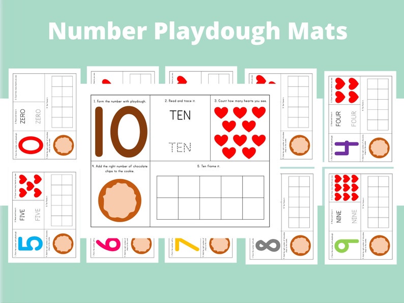 Numbers Playdough Mats Preschool Printables Homeschool Fine Motor ...