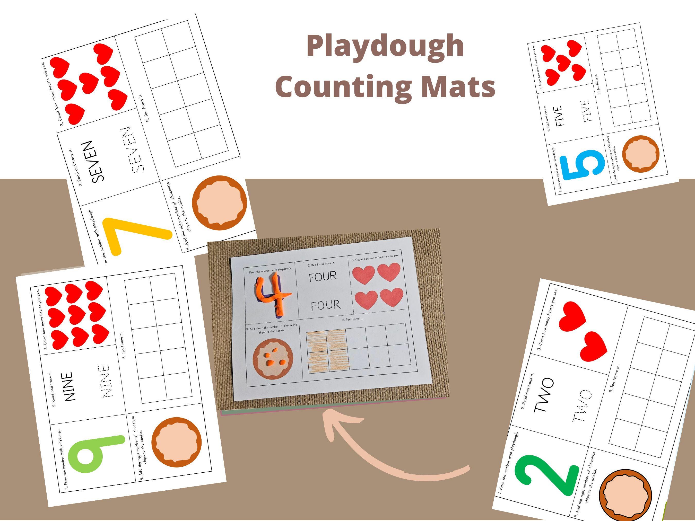 Numbers Playdough Mats Preschool Printables Homeschool Fine Motor ...
